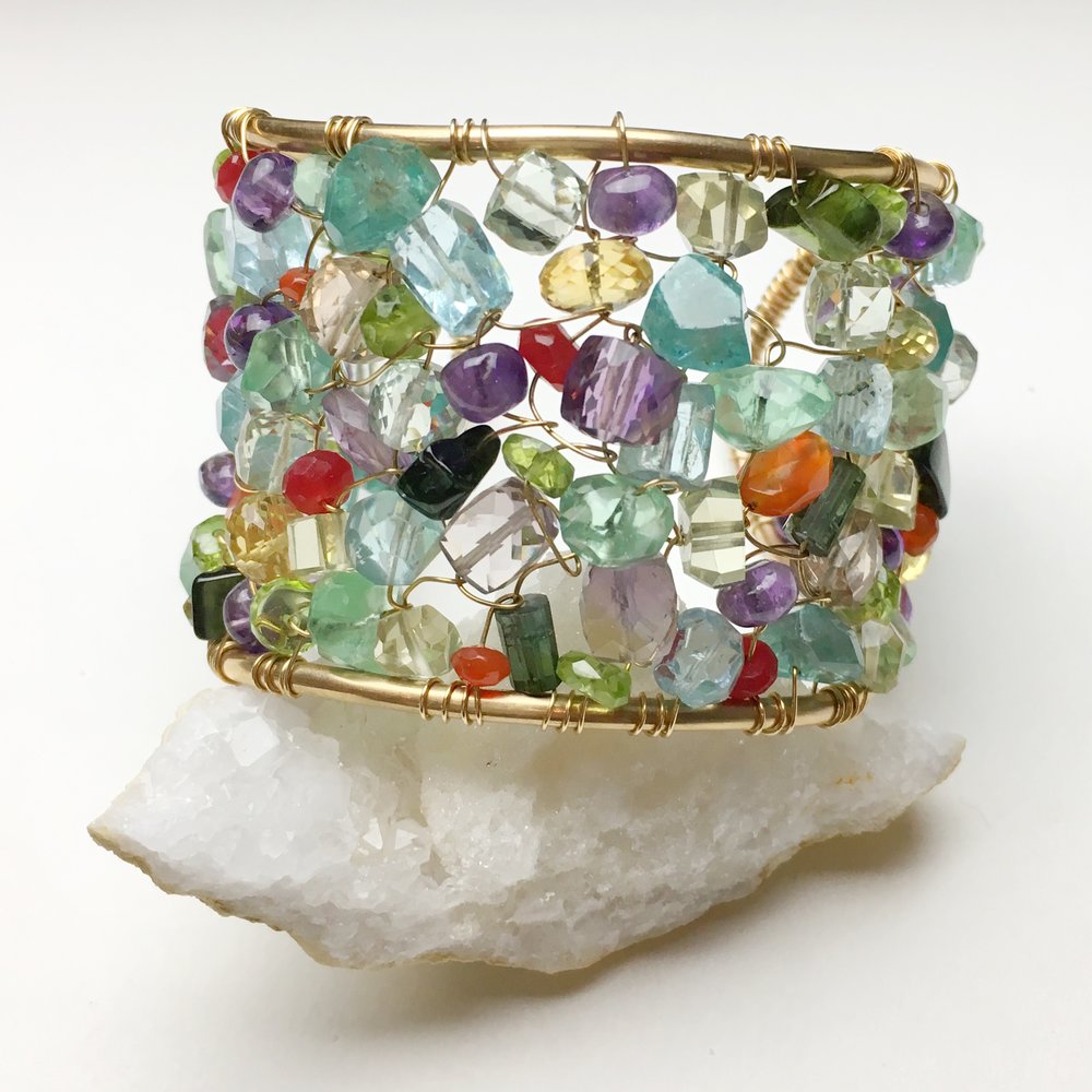 Lace Cuff of Many Gems – Judi McCormick Jewelry